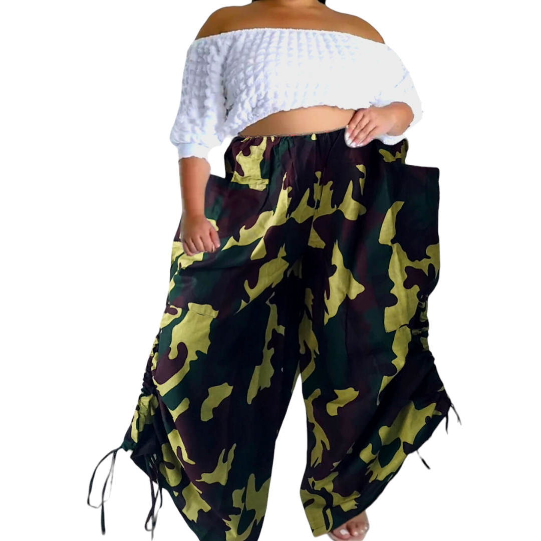 Palazzo with Adjustable leg String: Camo – Le' Diva Boutique Store