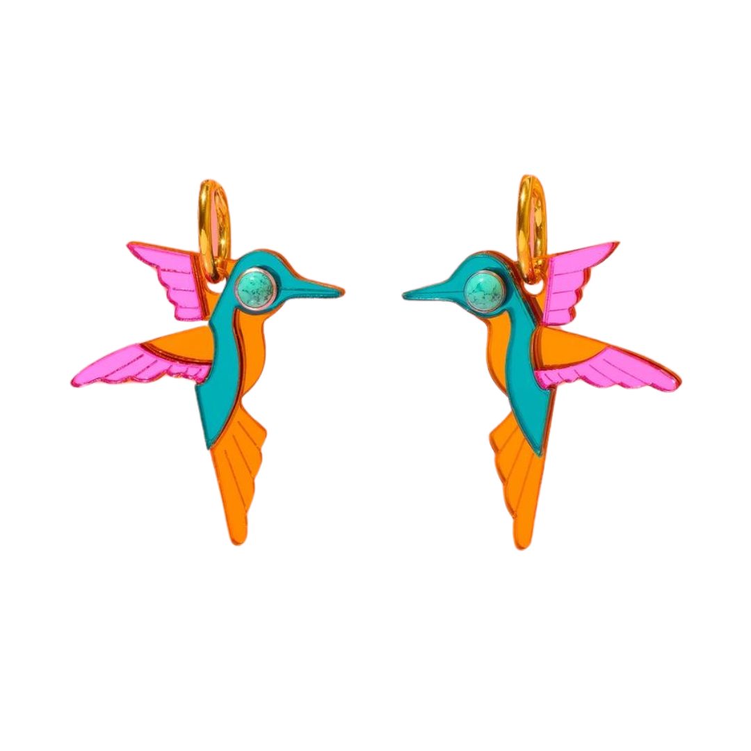 Hummingbird Hoop Earrings Copper, Blue, Pink – Le' Diva Boutique Store