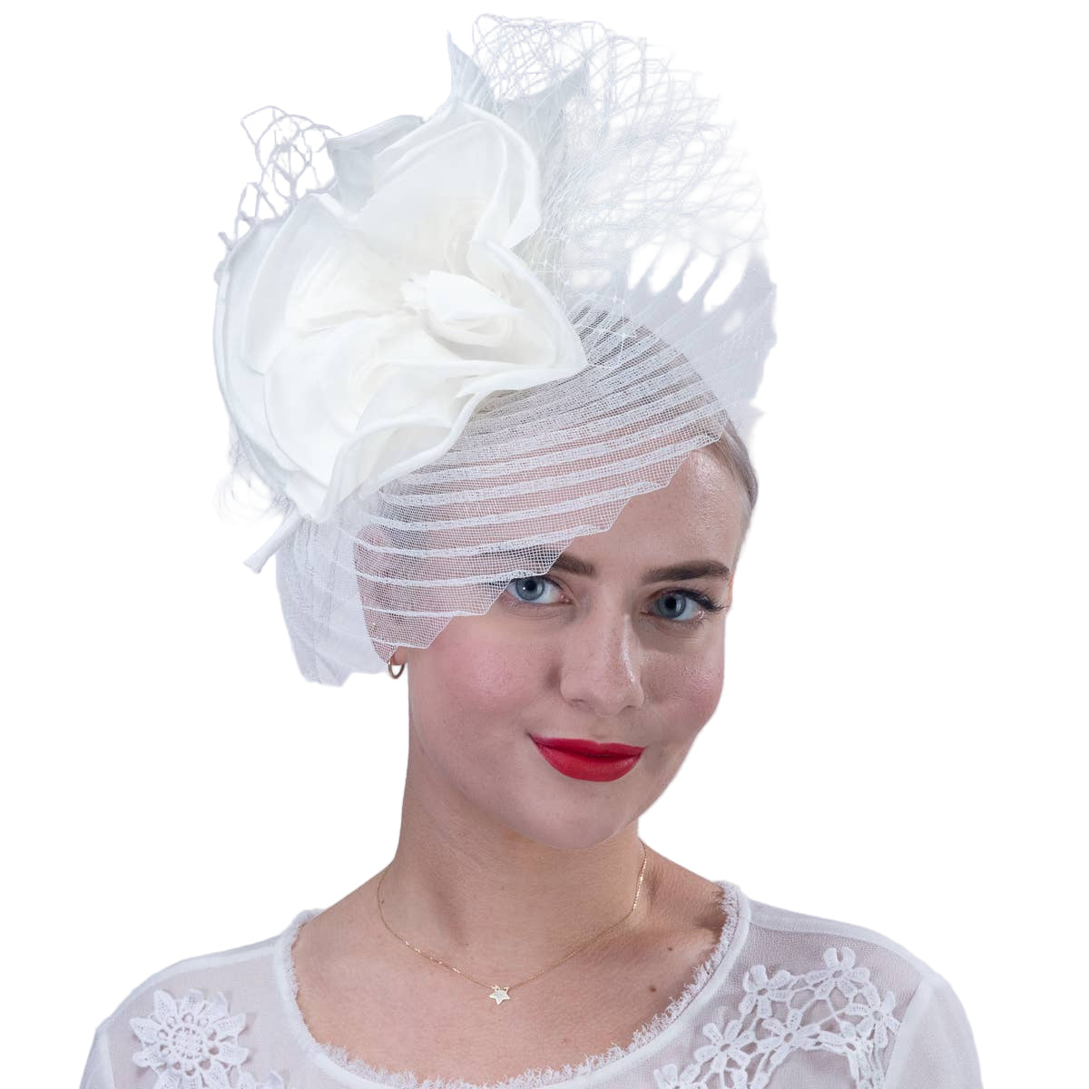 Pleated Crinoline Comb Fascinator: Ivory – Le' Diva Boutique Store