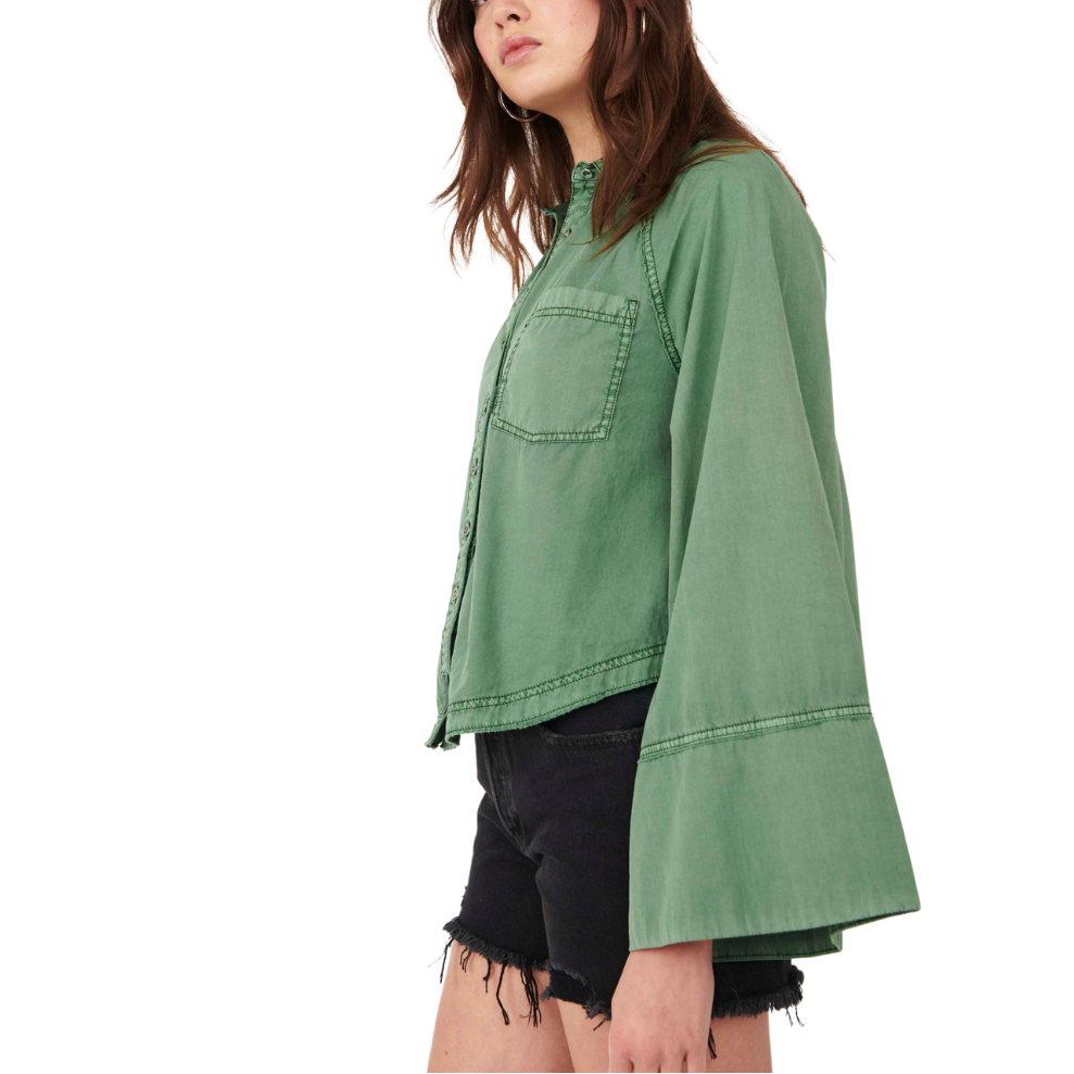 Milano Top - Button Front Shirt - Backwater – Le' Diva Boutique Store